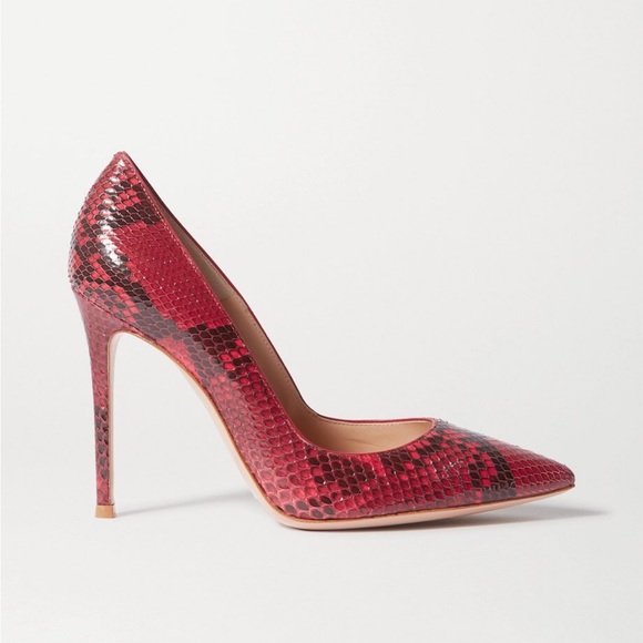Gianvito Rossi | Shoes | Gianvito Rossi Red 5 Python Pumps | Poshmark